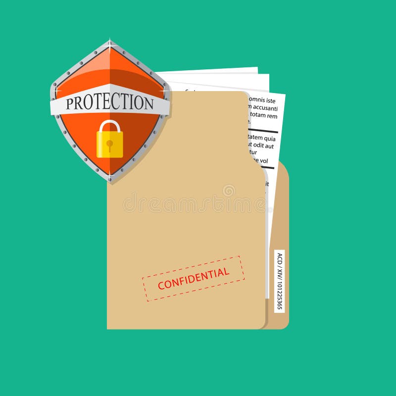 Privacy, Security Idea. Vector Illustration. Document Protection Stock ...