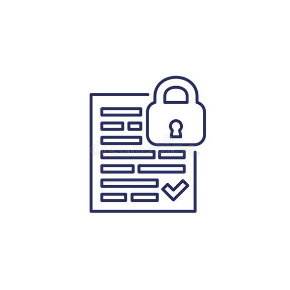 Document Protection and Data Security Line Icon Stock Vector ...