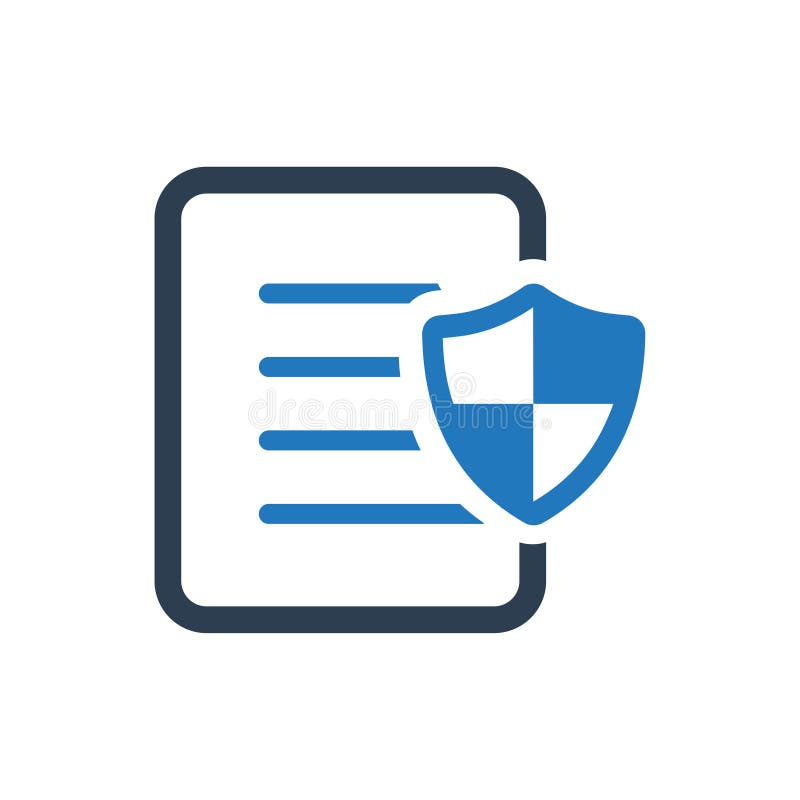 Document Protection Icon stock illustration. Illustration of file ...