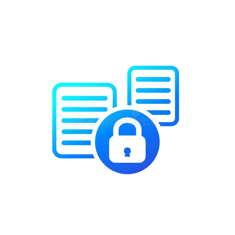 Document Protection Icon, Data Security Vector Stock Vector ...