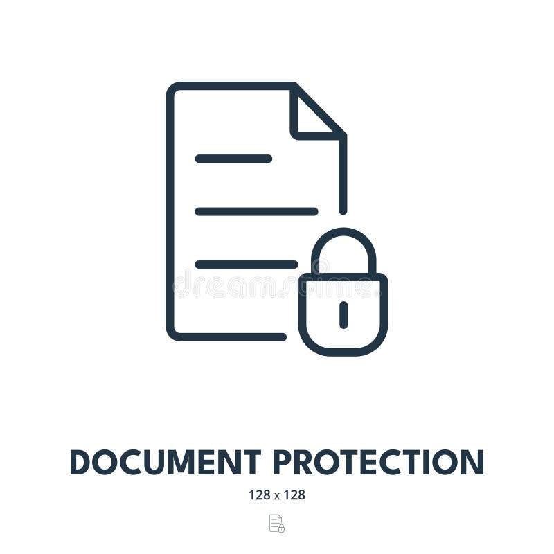 Document Protection Icon. Security, Access, Privacy. Editable Stroke ...