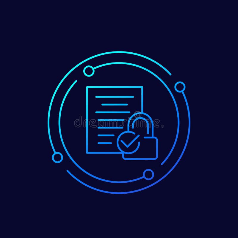 Document Protection Line Vector Icon for Web Stock Vector ...