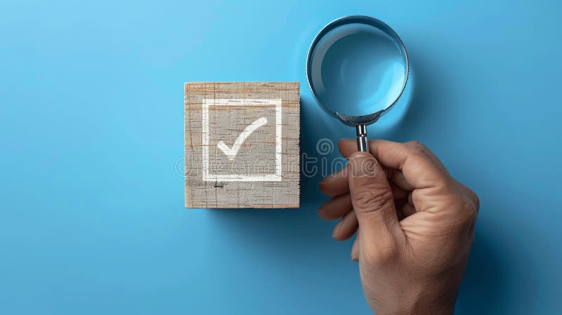 Document Quality Control System Concept. Hand Holding Wooden Blocks ...