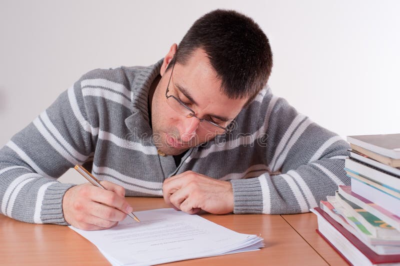 Document Reading stock image. Image of desk, books, document - 13855101