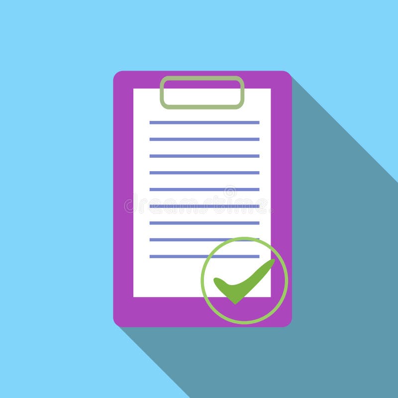 Document is Ready Icon, Flat Style Stock Illustration - Illustration of ...