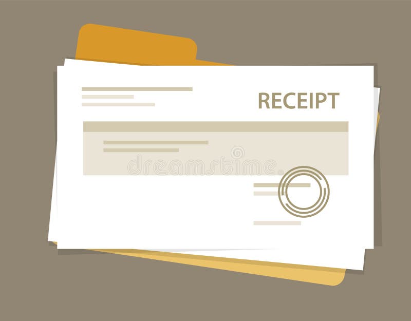 Document Receipt Paper Pile Vector Book Keeping File Folder Stock ...