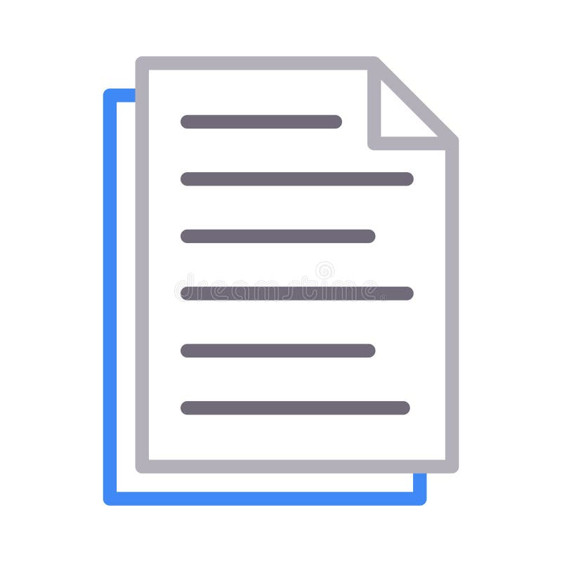 Document Reception Vector Color Line Icon Stock Illustration ...