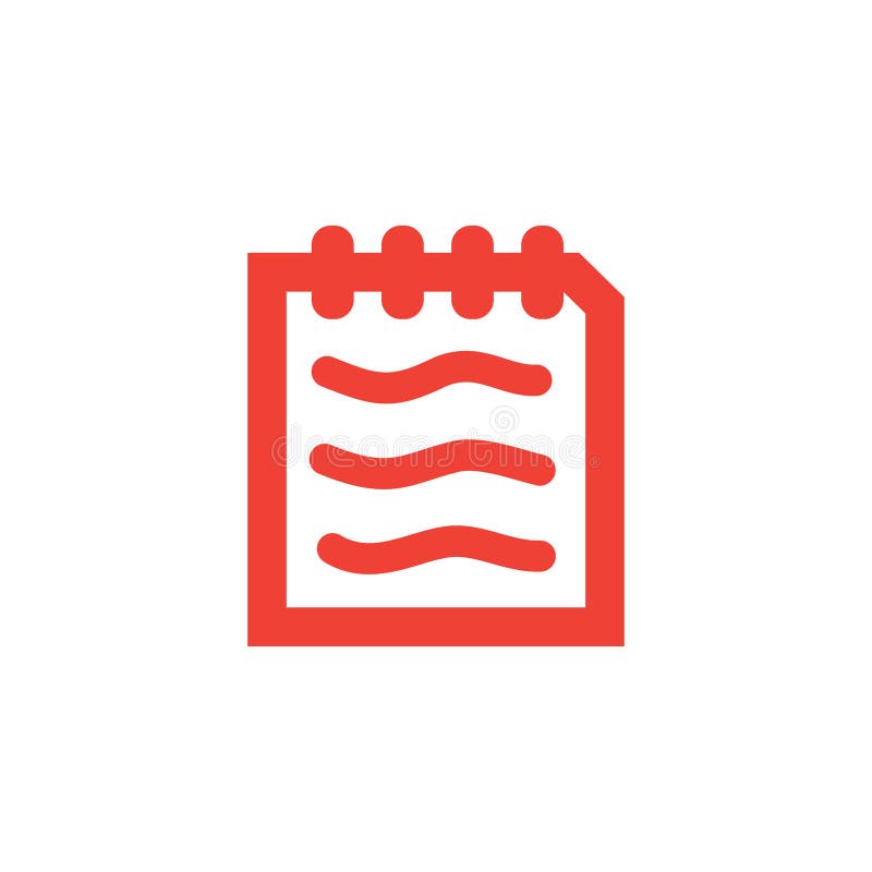 Document Red Icon on White Background. Red Flat Style Vector ...