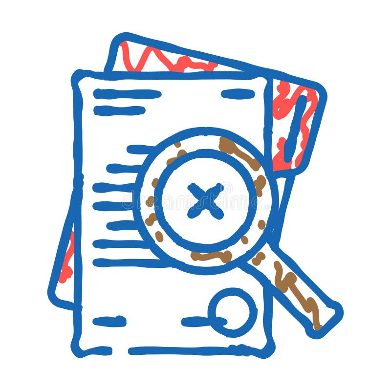 Document Reject Icon Doodle Illustration Stock Vector - Illustration of ...