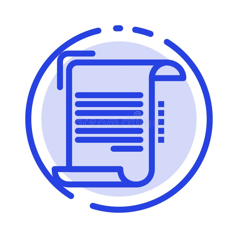 Document, Report, Note, Paper, Guidelines Blue Dotted Line Line Icon ...