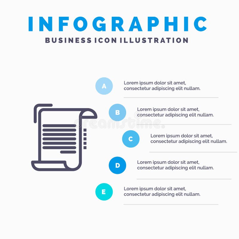 Document, Report, Note, Paper, Guidelines Blue Infographics Template 5 ...