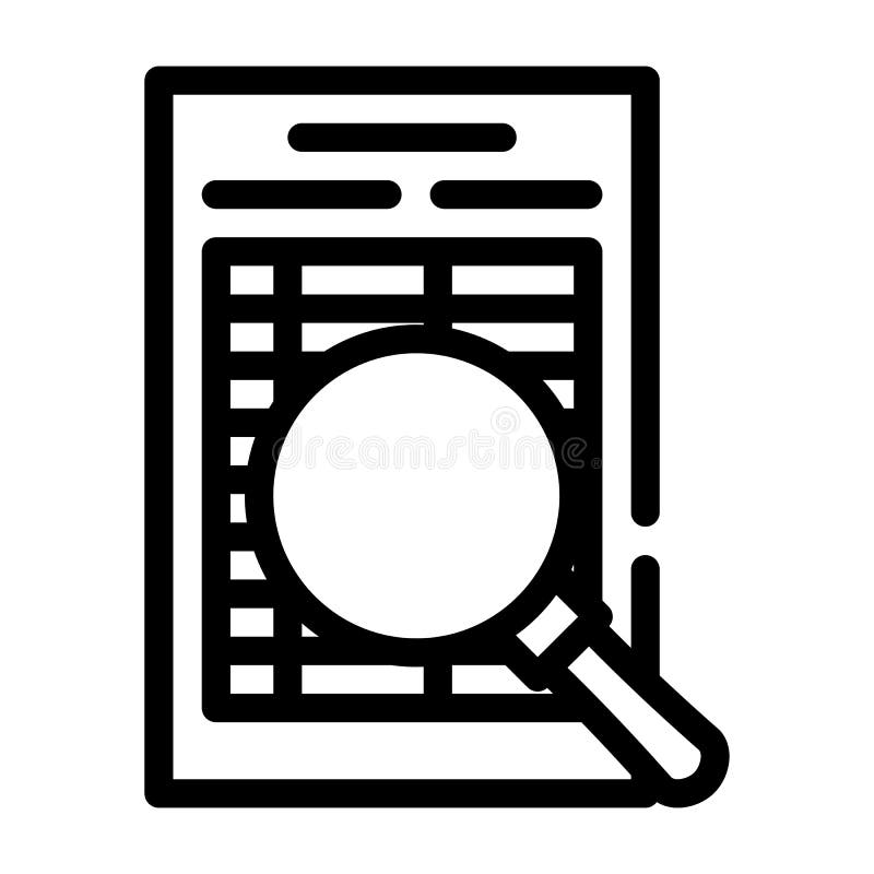 Document Research Line Icon Vector Isolated Illustration Stock Vector ...