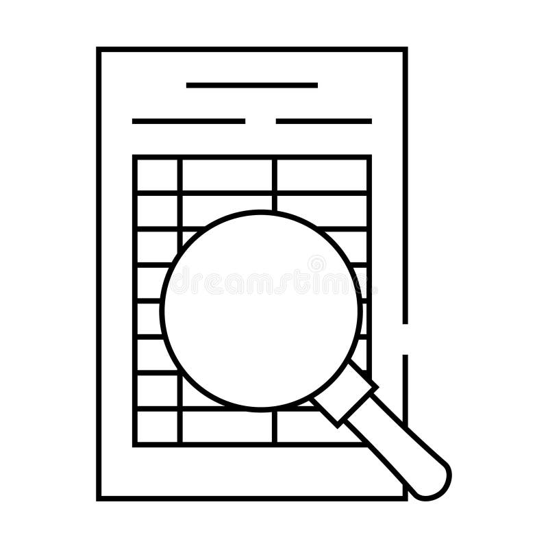 Document Research Line Icon Vector Isolated Illustration Stock Vector ...
