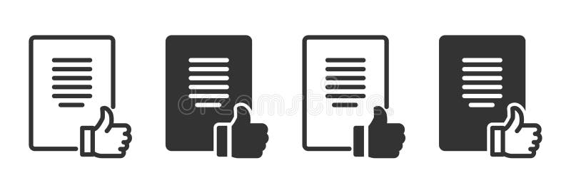 Document Review Icons in Four Different Versions in a Flat Design Stock ...