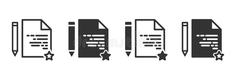 Document Review Icons in Four Different Versions in a Flat Design Stock ...
