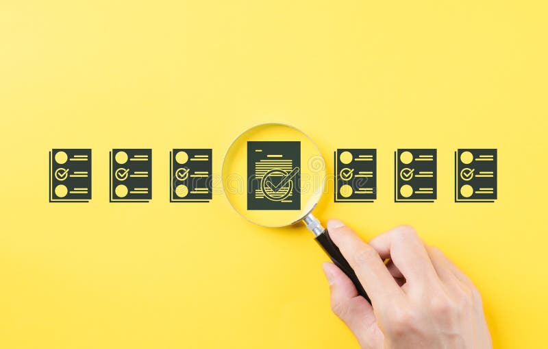 177 Checklist Document Review Magnifying Glass Stock Photos - Free ...