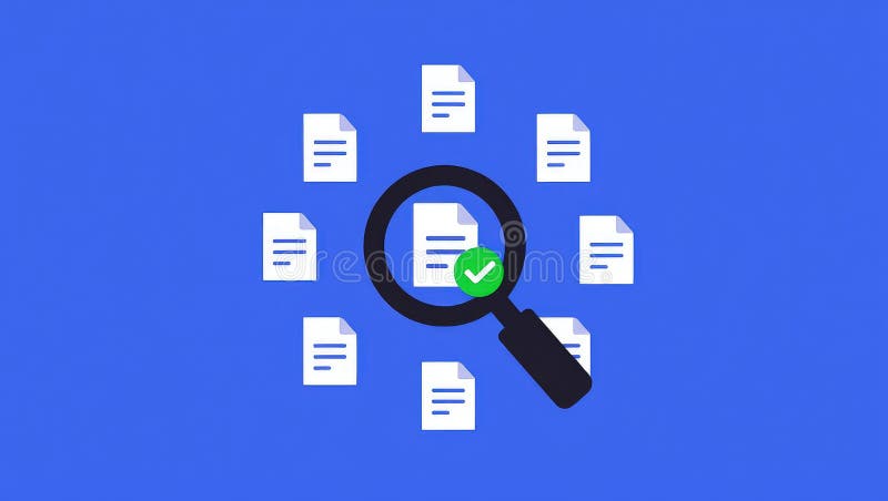 Document Review and Quality Control Concept. Stock Illustration ...