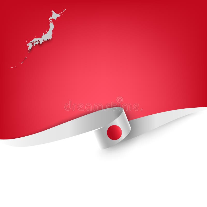 Document with Ribbon and Map Japan Template Stock Illustration ...