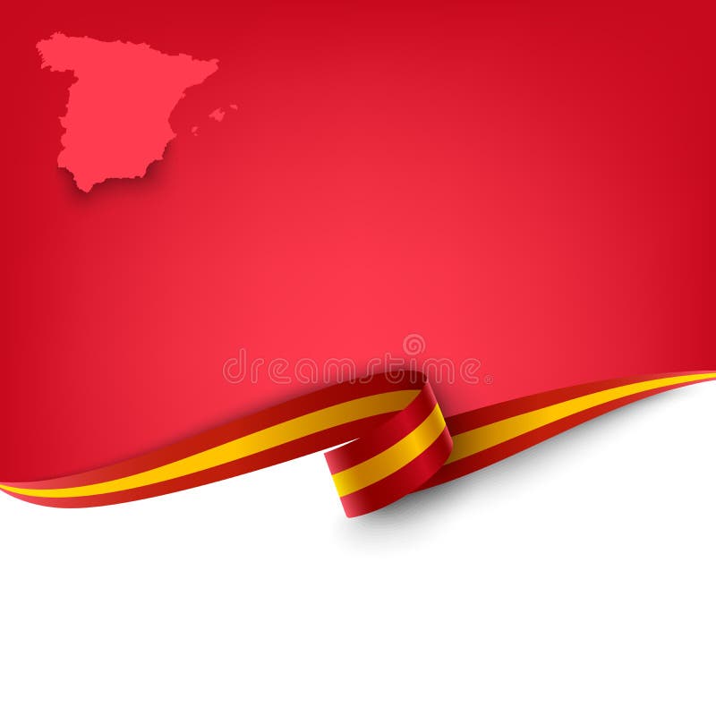 Document with Ribbon and Map the Kingdom of Spain Template Stock Vector ...