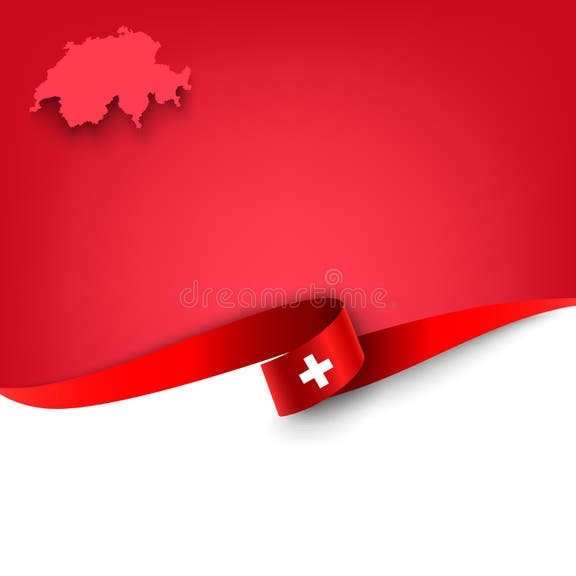 Document with Ribbon and Map the Swiss Confederation Template Stock ...