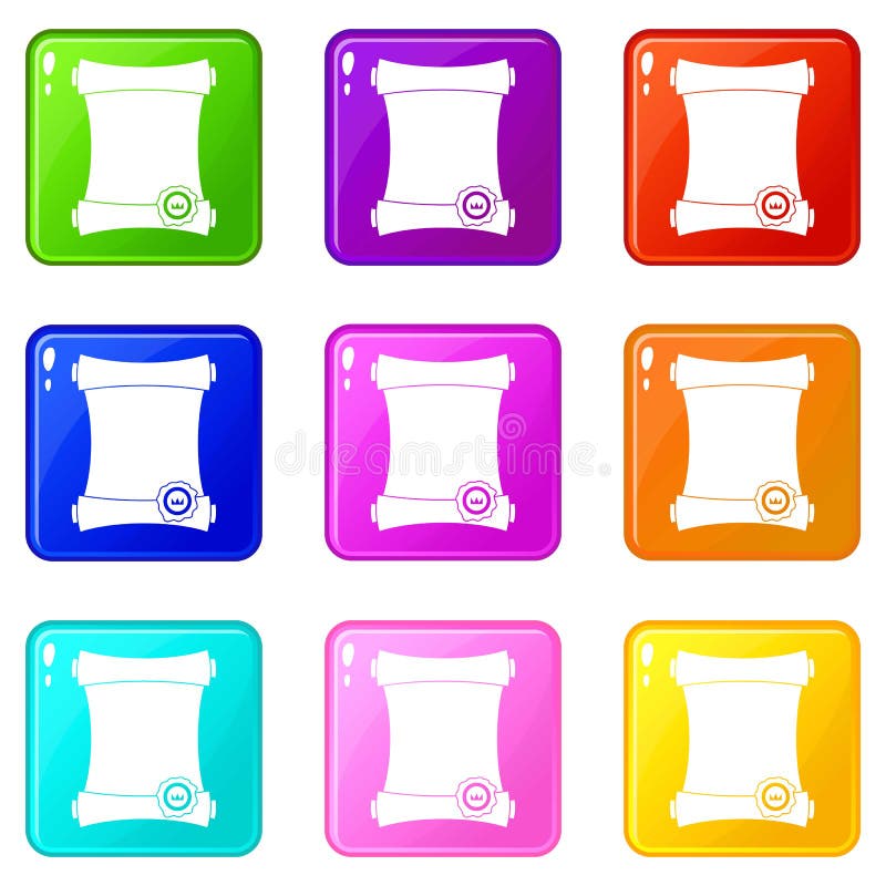 Document Rol Met Reeks 9 Van De Wasverbinding Vector Illustratie ...