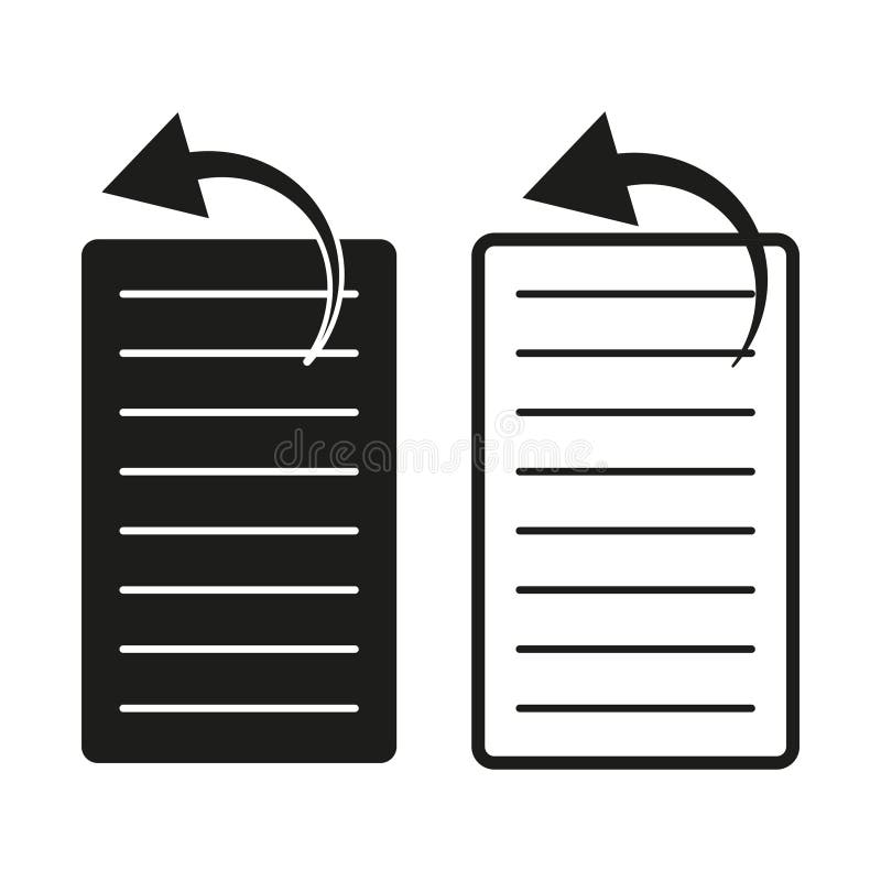 Document Rotation Icon. File Flip Symbol. Page Turn Graphic. Vector ...