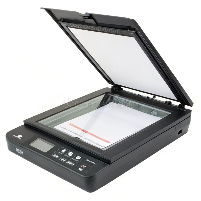 Document Scanner Isolated on White Background Stock Illustration ...