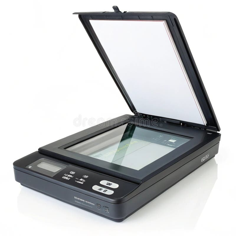 Document Scanner Isolated on White Background Stock Illustration ...
