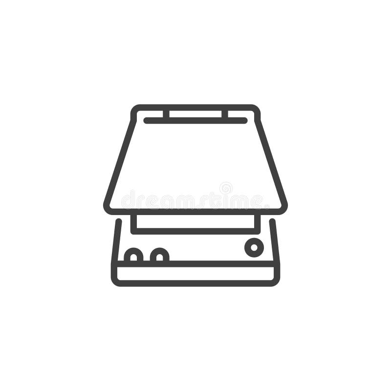 Document scanner line icon stock vector. Illustration of simple - 245397854
