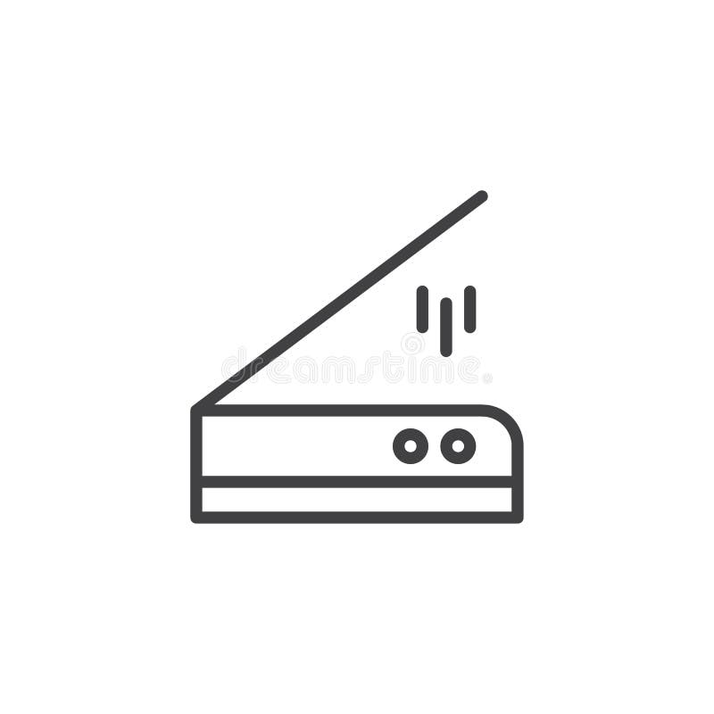 Document scanner line icon stock vector. Illustration of simple - 245397854