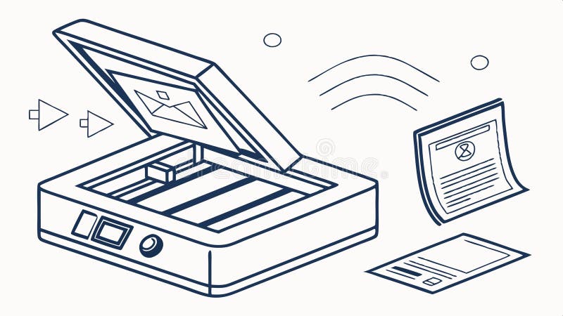 Scanner and Document, Digital Scanning Technology Vector Design ...