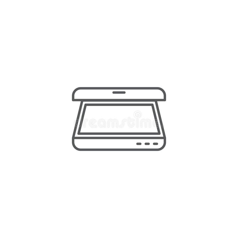 Document Scanner Vector Icon Symbol Electronic Isolated on White ...