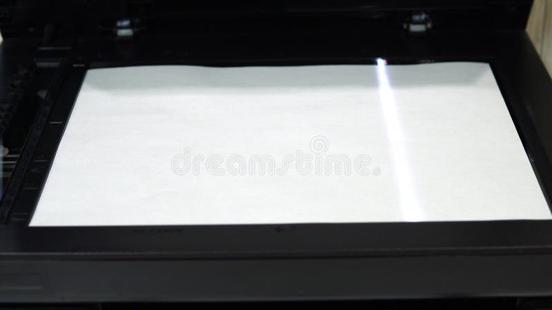 Document Scanning Process. Scanner in Operation Scans a Sheet of Paper ...