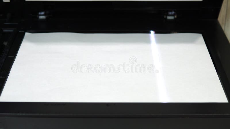 Document Scanning Process. Scanner in Operation Scans a Sheet of Paper ...