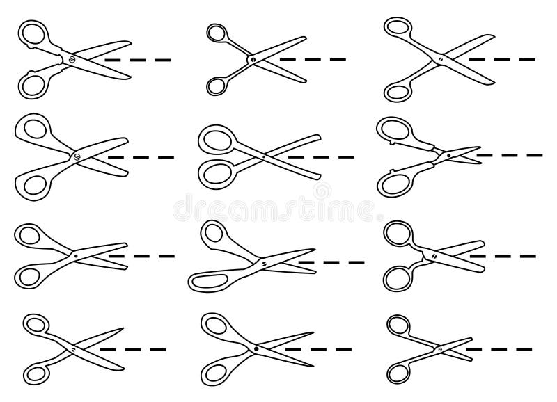 De Gestippelde Schaar Van De Besnoeiingslijn Vector Illustratie ...