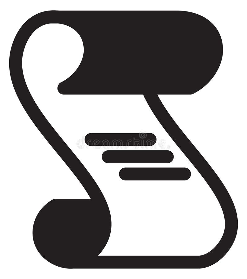 Document Scroll Black Icon. Diploma Page Symbol Stock Vector ...