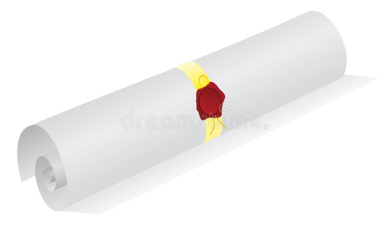 The document with the seal stock vector. Illustration of beeswax - 14643739