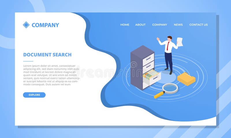 Document Search Concept for Website Template or Landing Homepage Design ...
