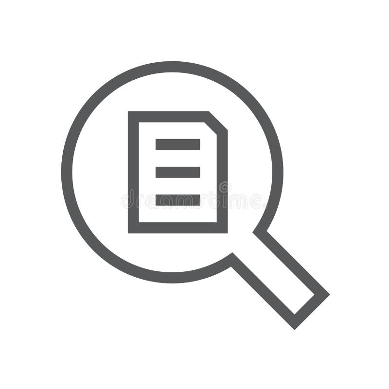 Document search icon stock vector. Illustration of paper - 183012894