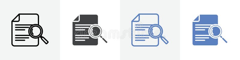 Document Search Icon Vector Set Use for Web Ui or App Stock Vector ...