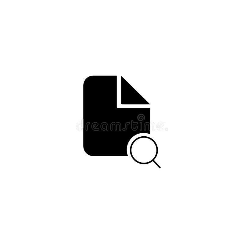Document with Search Icon. Vector Simple Symbol Stock Illustration ...