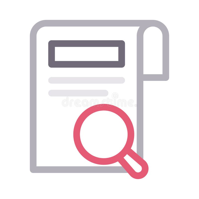 Document Search Vector Color Line Icon Stock Vector - Illustration of ...