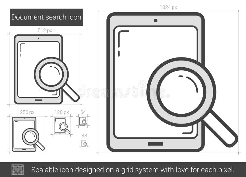 Document search line icon. stock vector. Illustration of abstract ...