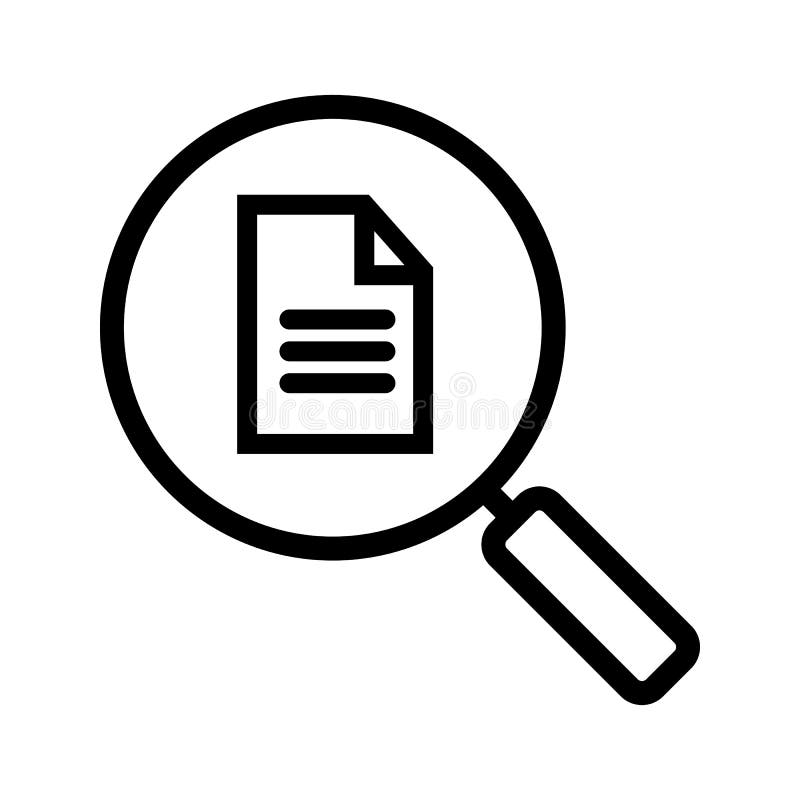 Document Search Linear Icon Stock Vector - Illustration of design, line ...