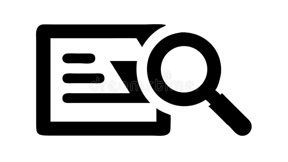 Document Search Magnify Icon. Research Information, Vector Design ...