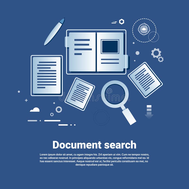 Document Search Template Web Banner with Copy Space Stock Vector ...