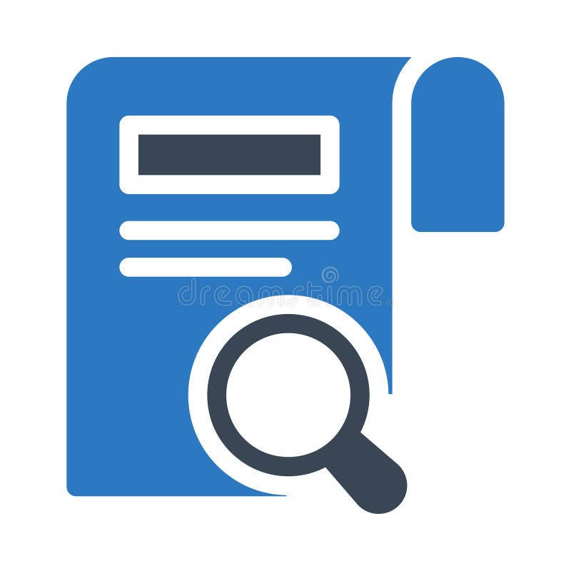Document Search Vector Glyph Color Icon Stock Illustration ...