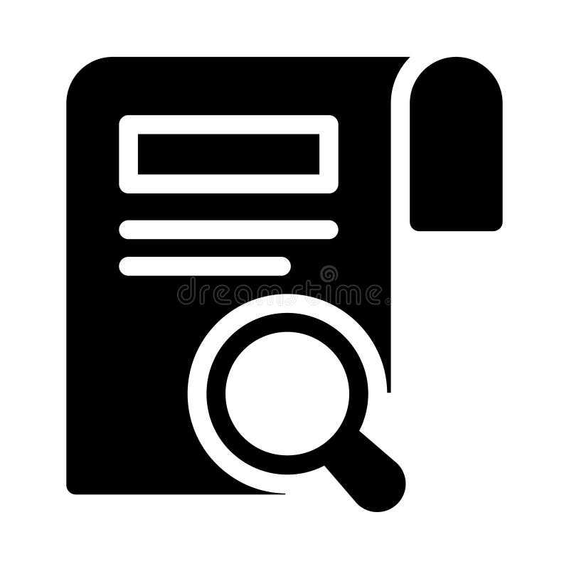 Document Search Vector Glyph Flat Icon Stock Illustration ...