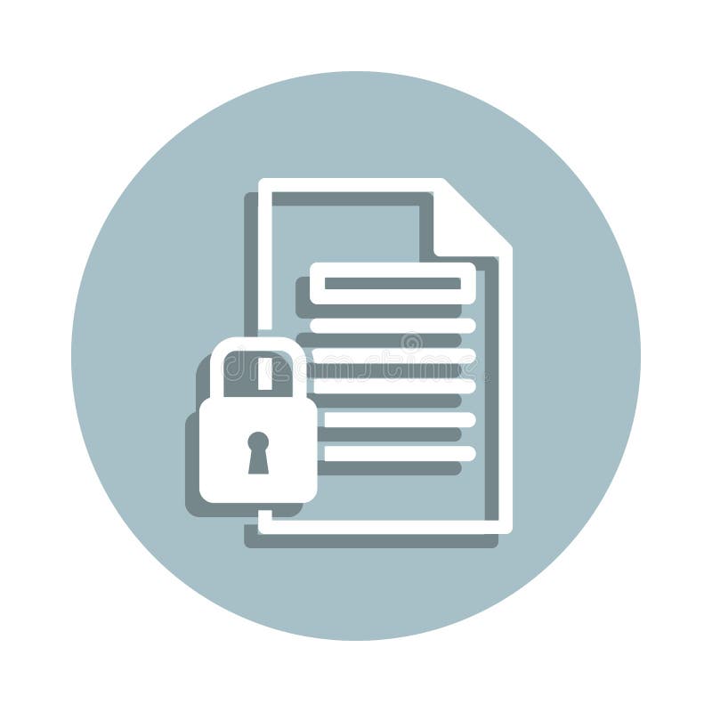 Document, Security Badge Icon. Simple Glyph, Flat Vector of Gdpr Icons ...