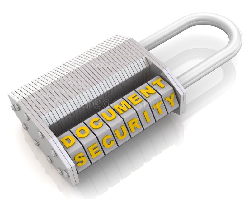 Document Security. Combination Padlock Stock Illustration ...